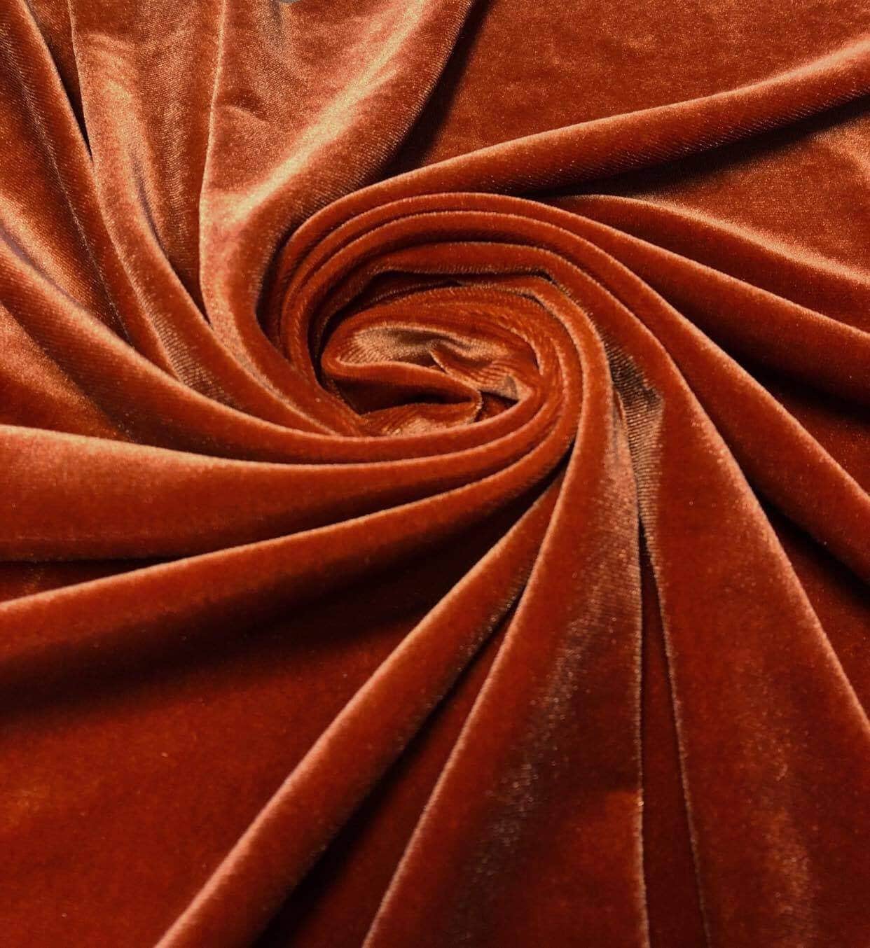 RUST VELVET Stretch Velvet Polyester Stretch Velvet - Etsy