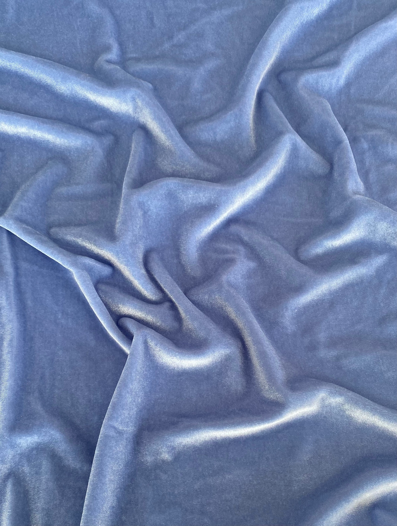 Velvet Steel Blue Stretch Velvet Polyester Stretch Velvet - Etsy