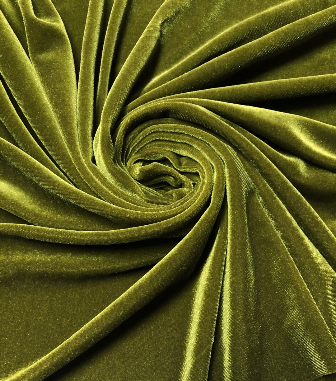 M/OLIVE VELVET | Stretch Velvet | Polyester Stretch Velvet | Fabric by ...