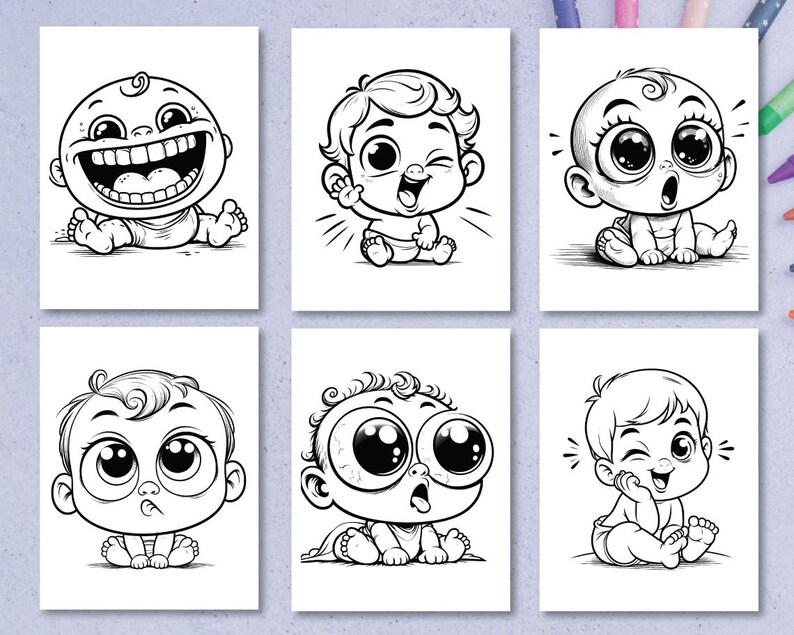 Cute Baby Coloring Pages Digital Download | 37 Adorable and Sweet ...