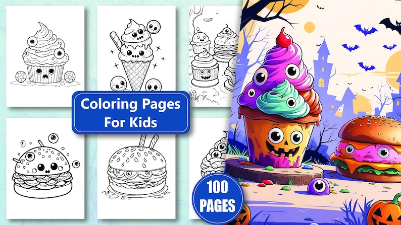 Kawaii Coloring Pages | 100 Pages | Cute Coloring Pages | for Kids and ...