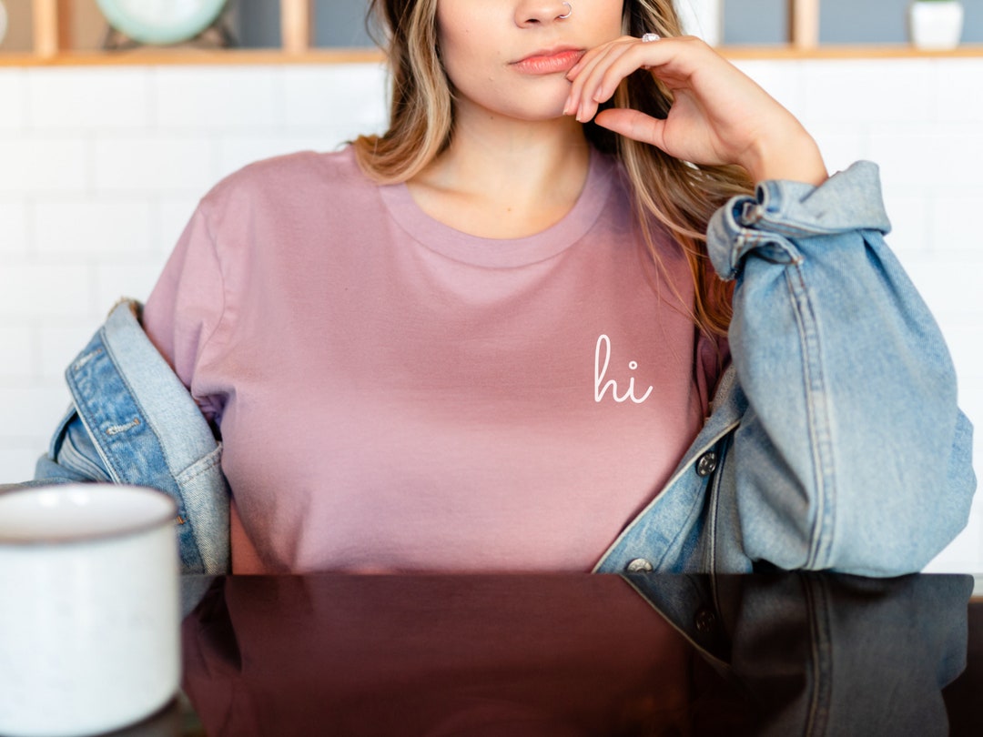 Hi Shirt, Hi Pocket Tee, English Greeting T-shirt, Pocket Hi, English ...