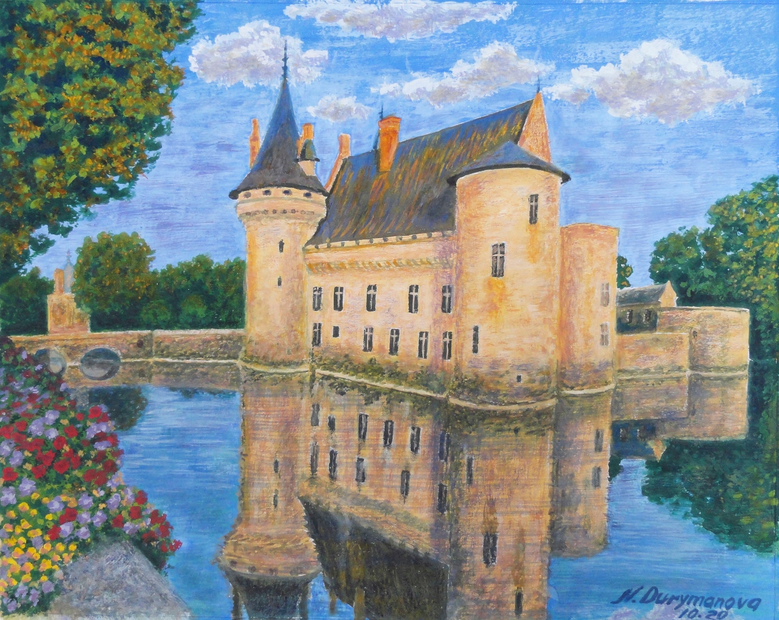 French Castle Painting Original Art Château de Sully-sur-Loire | Etsy