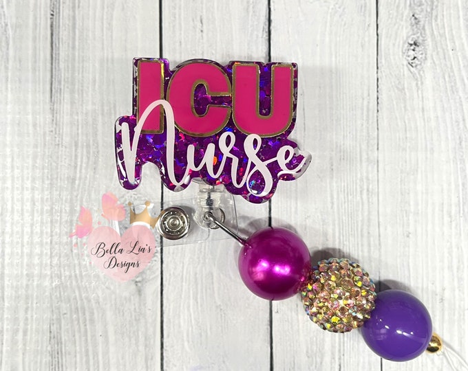 ICU Badge Reel, Intensive Care Unit, Nurse Badge Reel, Cute Badge Reels ...