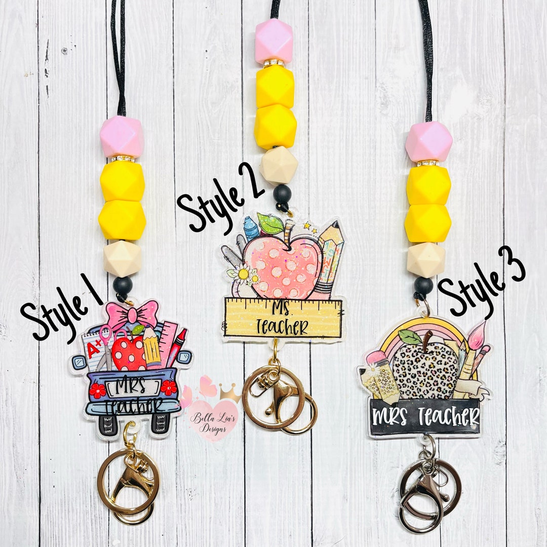 Personalized Teacher Lanyard, Breakaway Lanyard, Teacher Key Holder ...