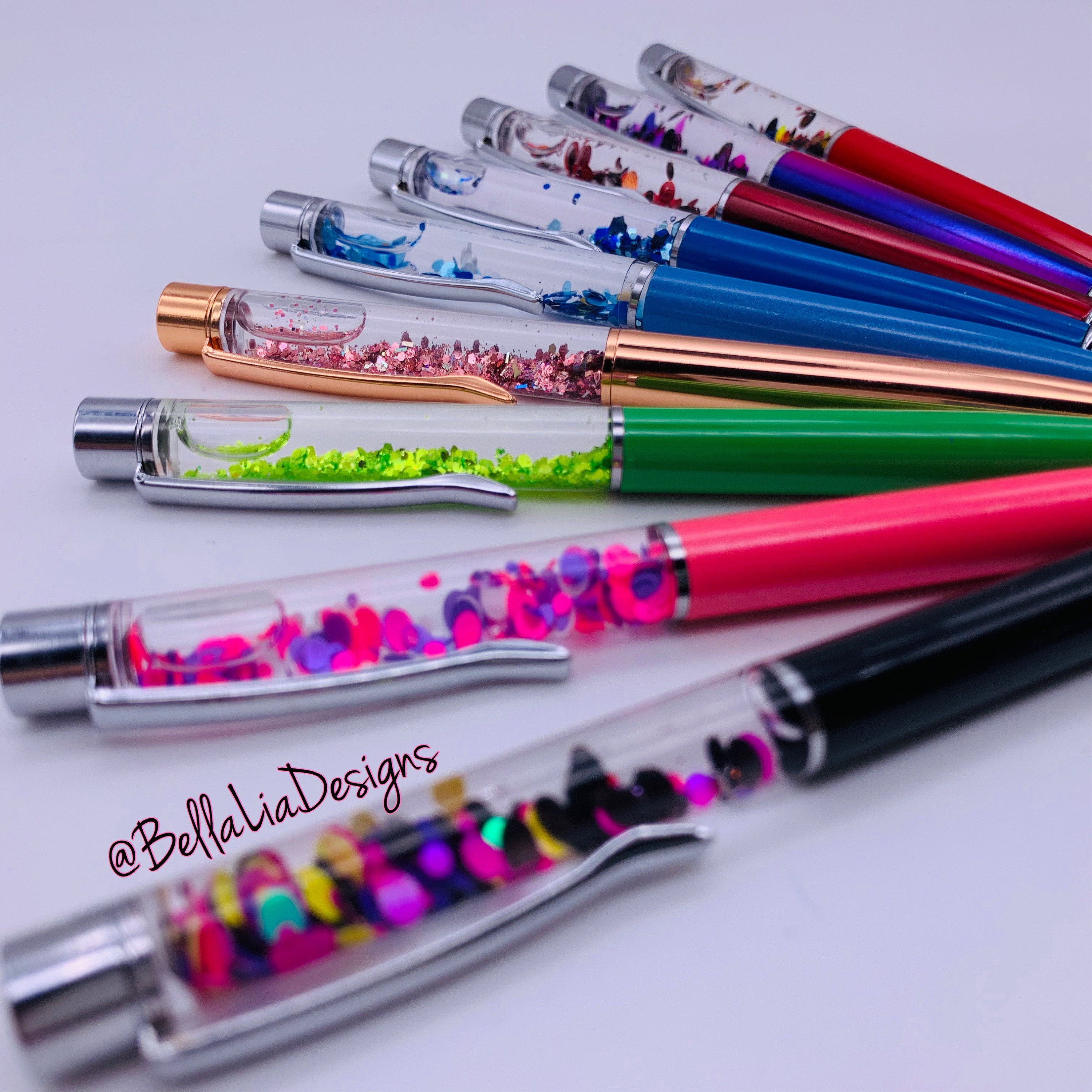 Glitter Pens Custom Glitter Pens Floating Glitter Pens | Etsy