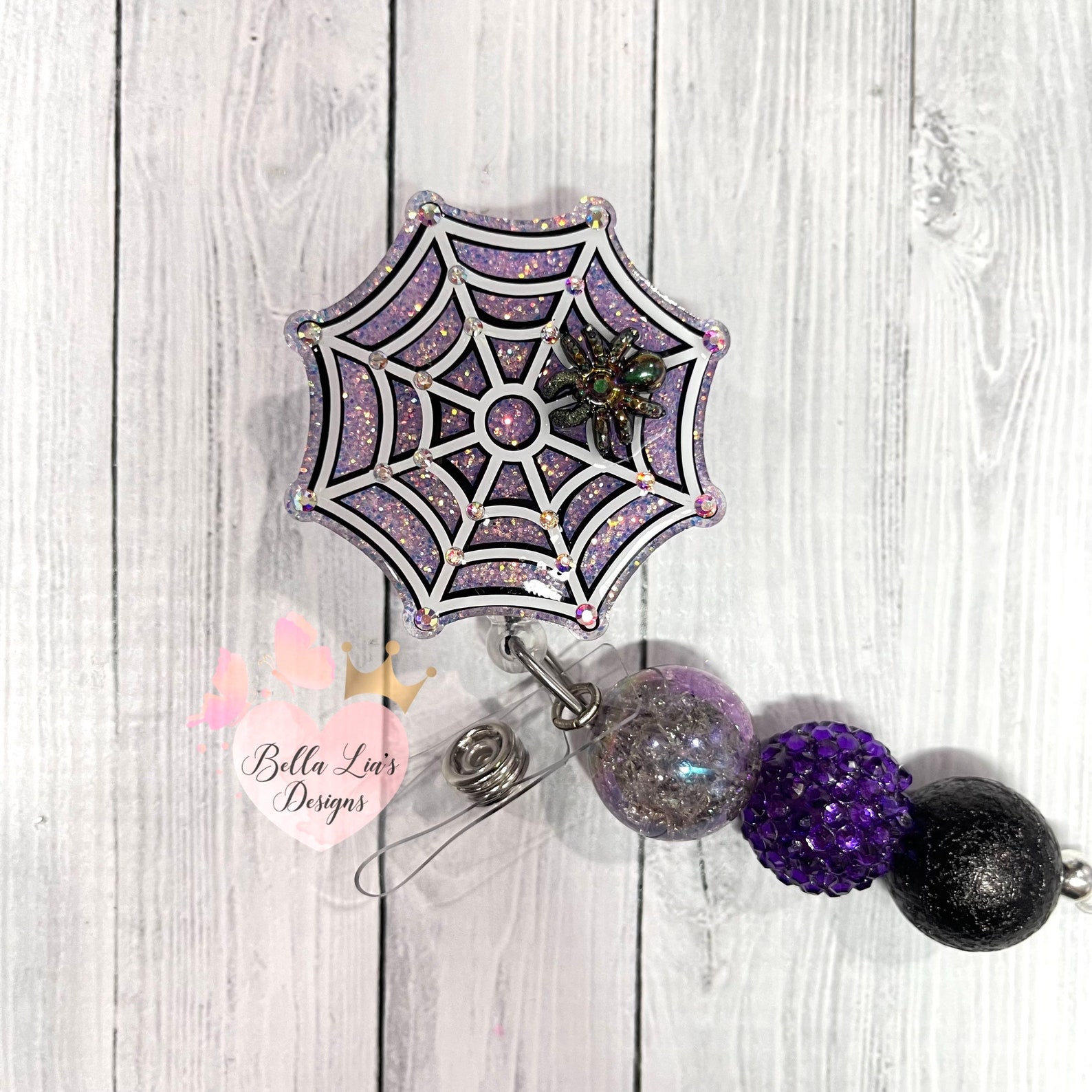 Spider Web Badge Reel, Halloween Retractable ID Holder, Holiday ID Clip ...