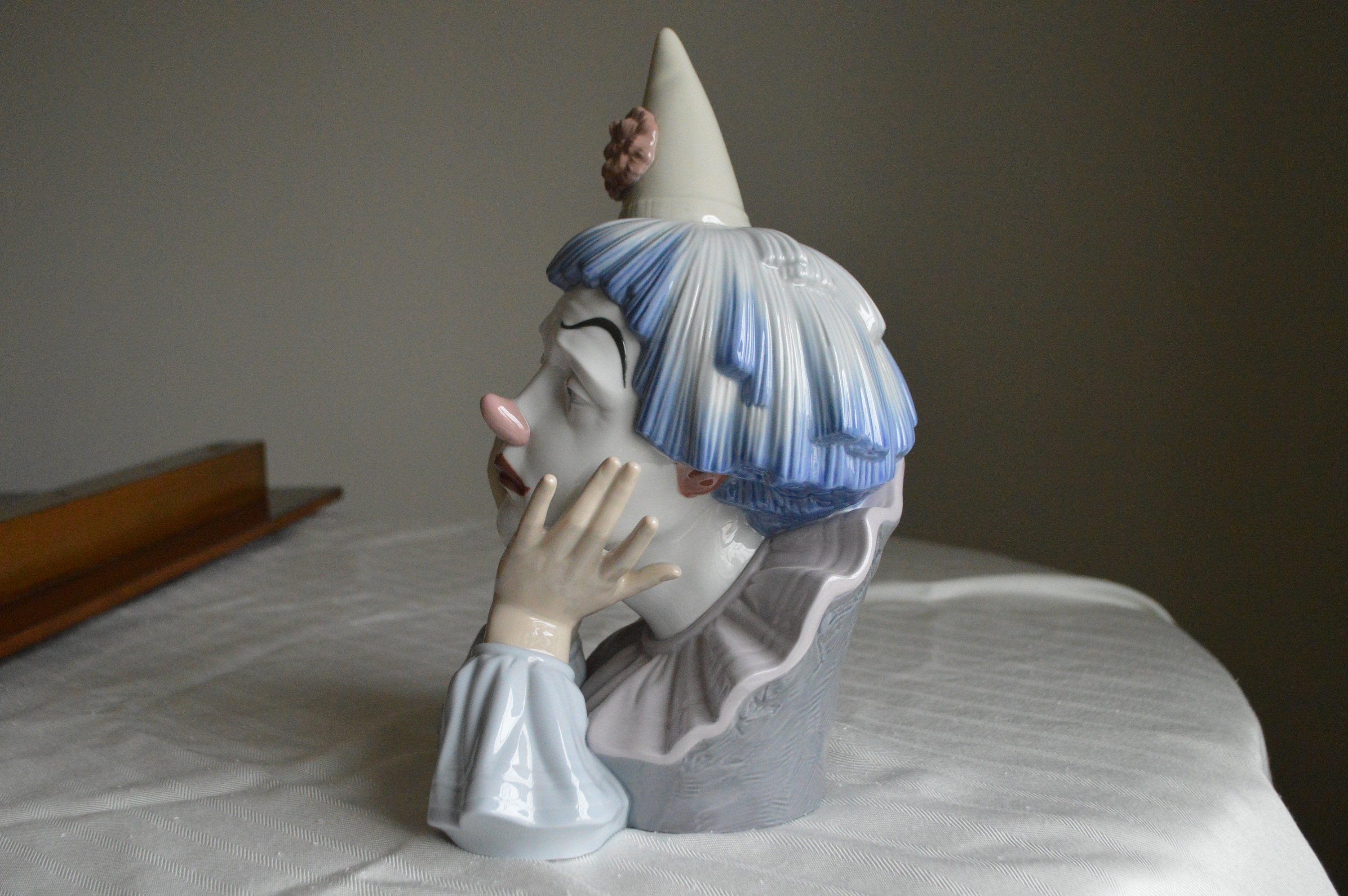 Rare Vintage Bust of Clown Jester Pierrot Vintage Figurine Porcelain by ...