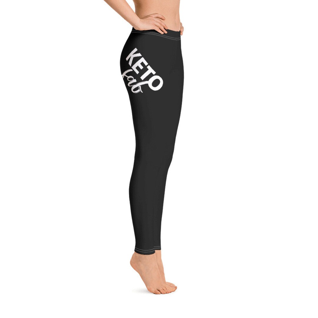 Keto Fab Black Leggings Ketogenic Diet Low Carb High Fat Fitness Gift ...