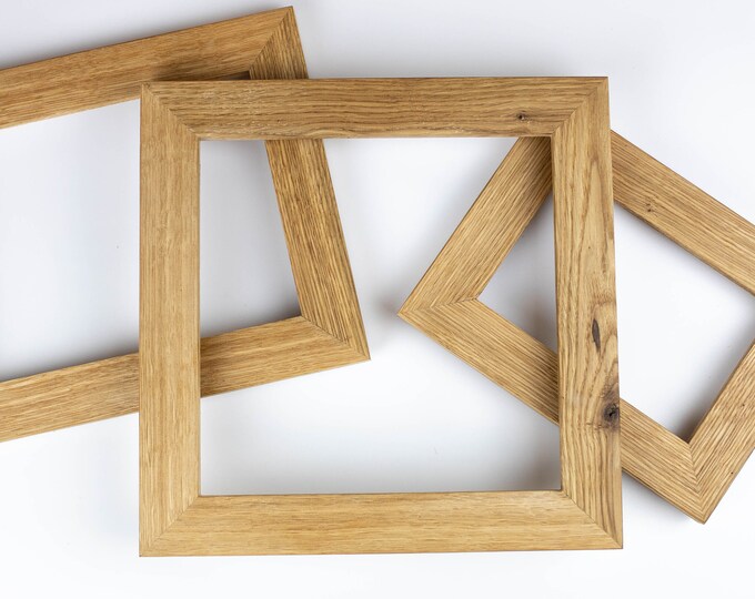 Rustic Handmade Oak Wood Frame - Natural Solid Wood Picture Frame for ...