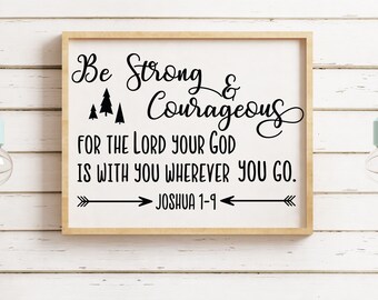 Be Strong & Courageous SVG PNG - Etsy