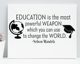 Education is the Most Powerful Weapon Quote Svg - Etsy