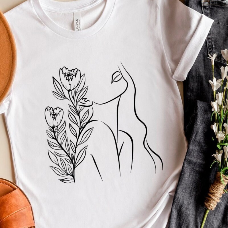 Line Art Woman Svg - Etsy