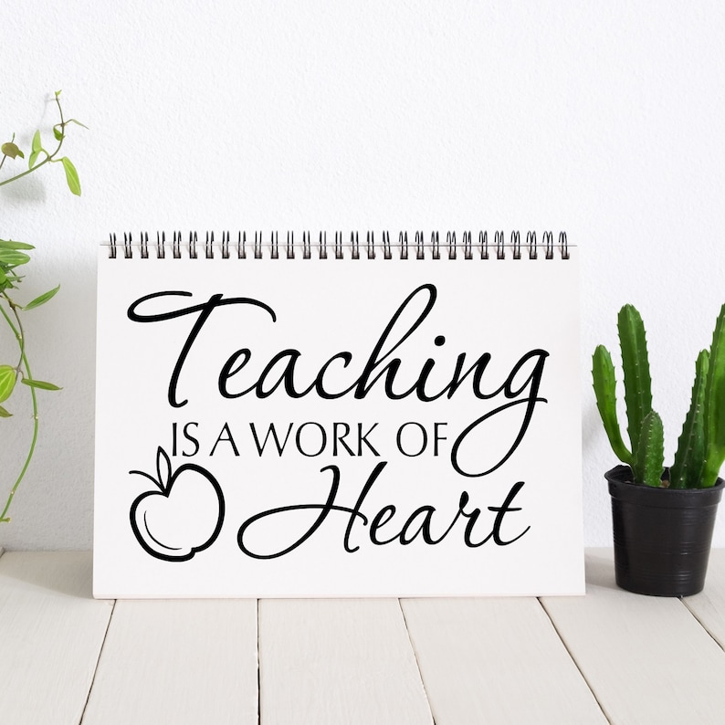 Teaching is A Work of Heart SVG Cut File Teacher Svg Teacher - Etsy