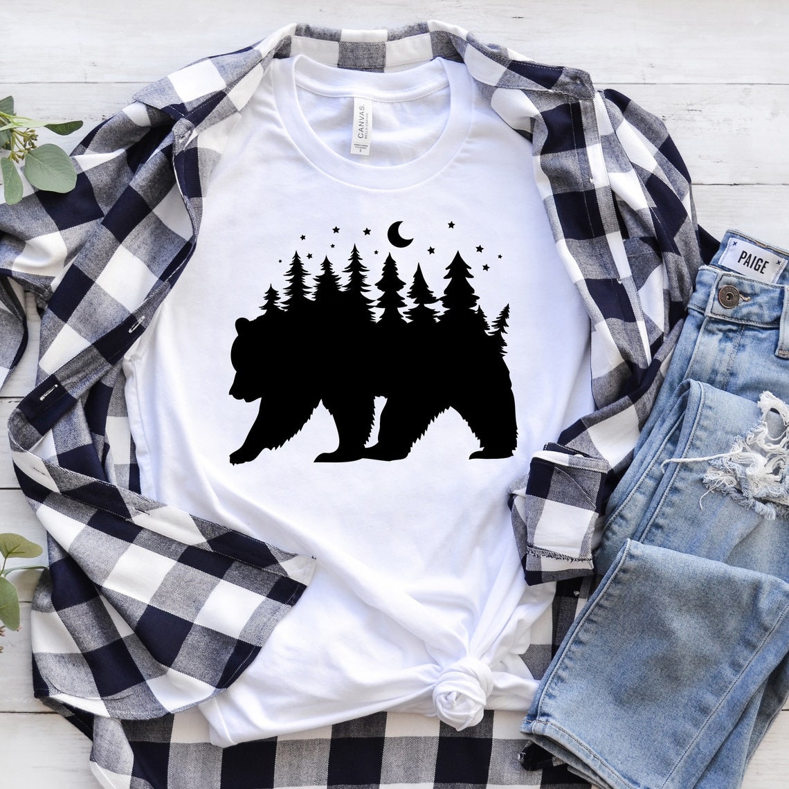 Bear Silhouette Svg Cut File for Cricut Bear Pine Tree Forest - Etsy