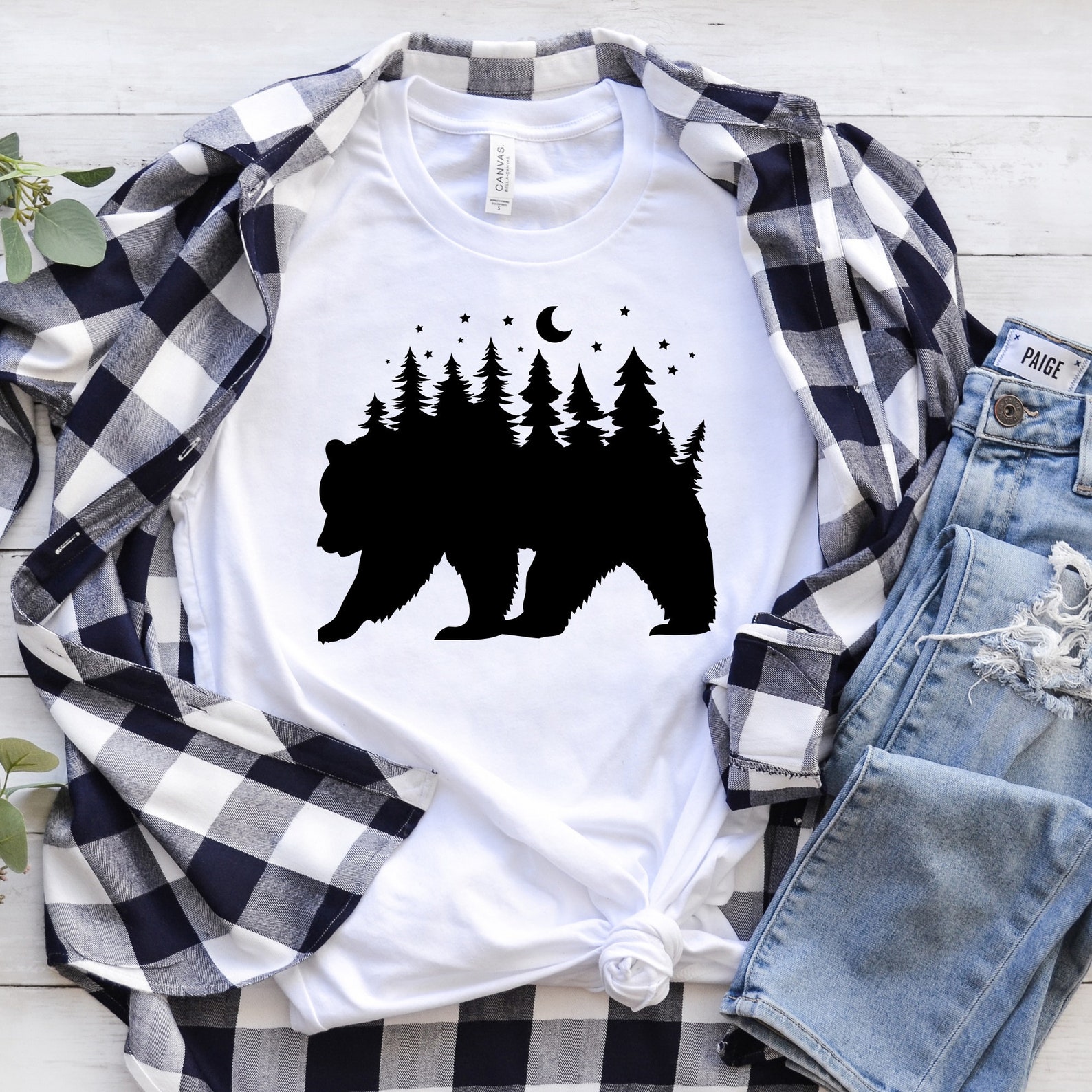 Bear Silhouette Svg Cut File for Cricut Bear Pine Tree Forest - Etsy