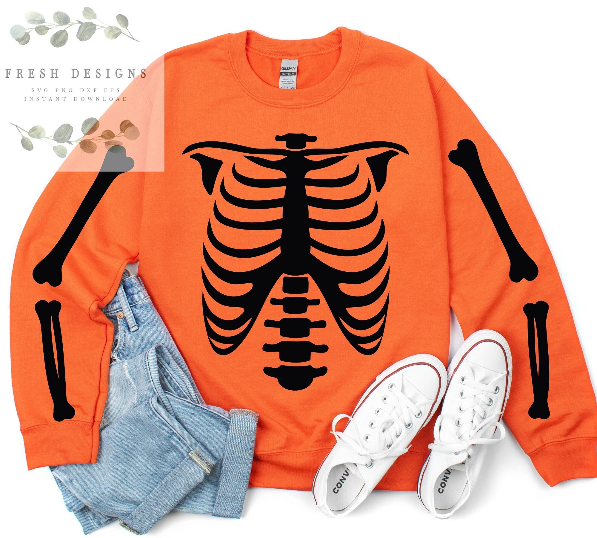 Halloween Skeleton Costume SVG: Cricut Silhouette Files (digital ...