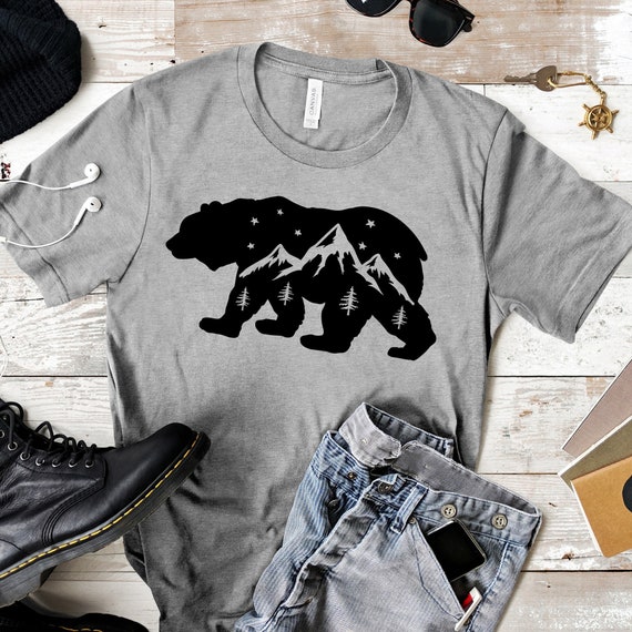 Bear SVG PNG DXF Files Instant Download Nature Svg Mountains | Etsy