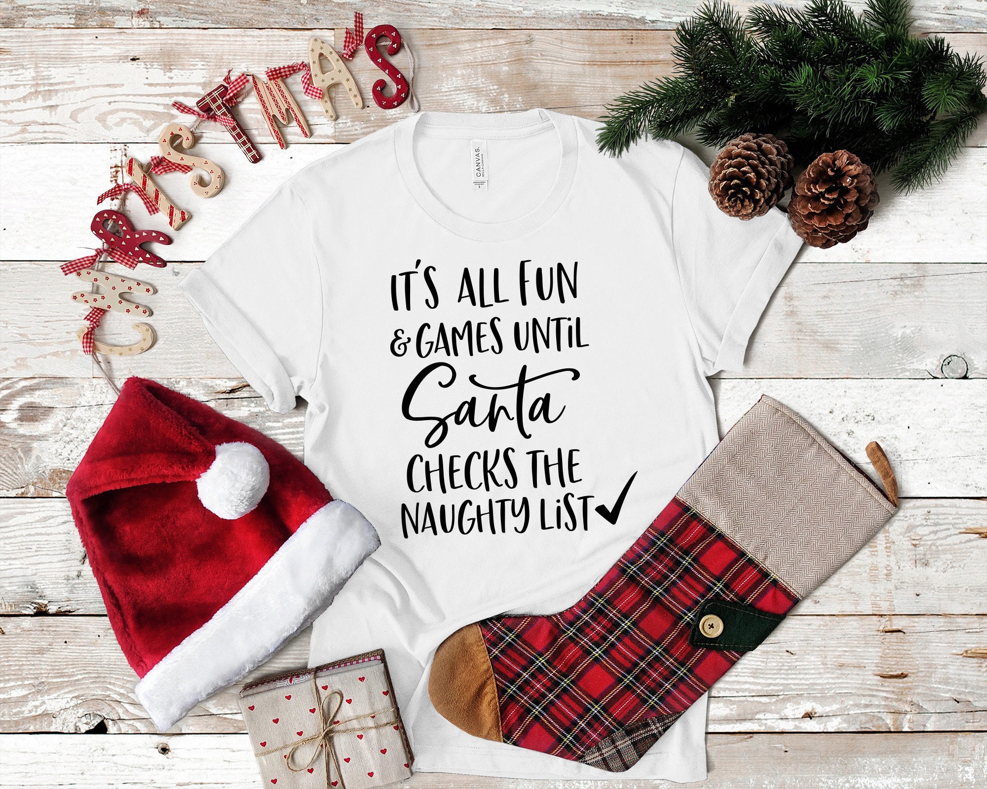 Its All Fun And Games Until Santa Checks The Naughty List Svg Etsy