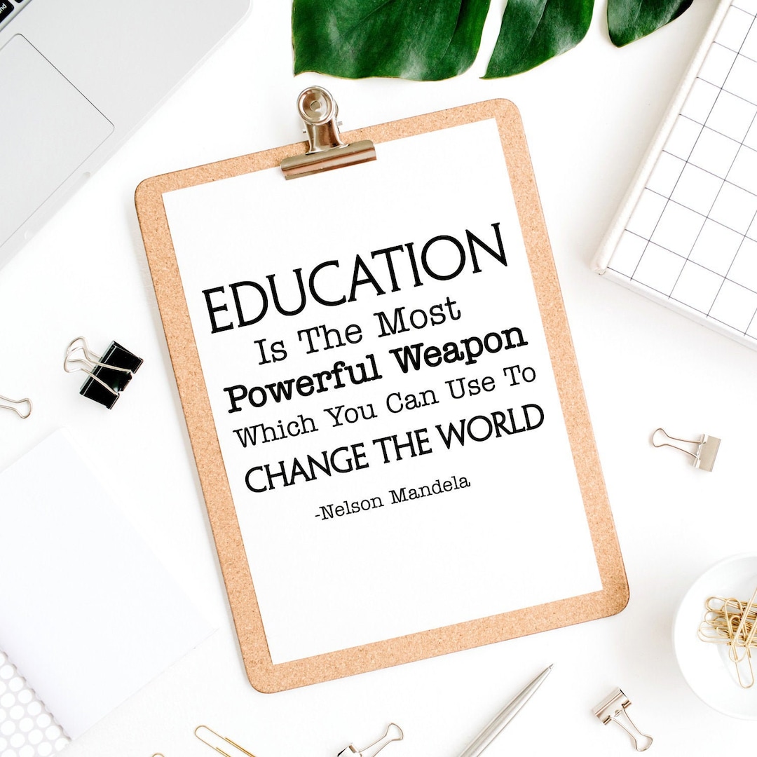 Education is the Most Powerful Weapon SVG, Teacher Cricut File (digital ...