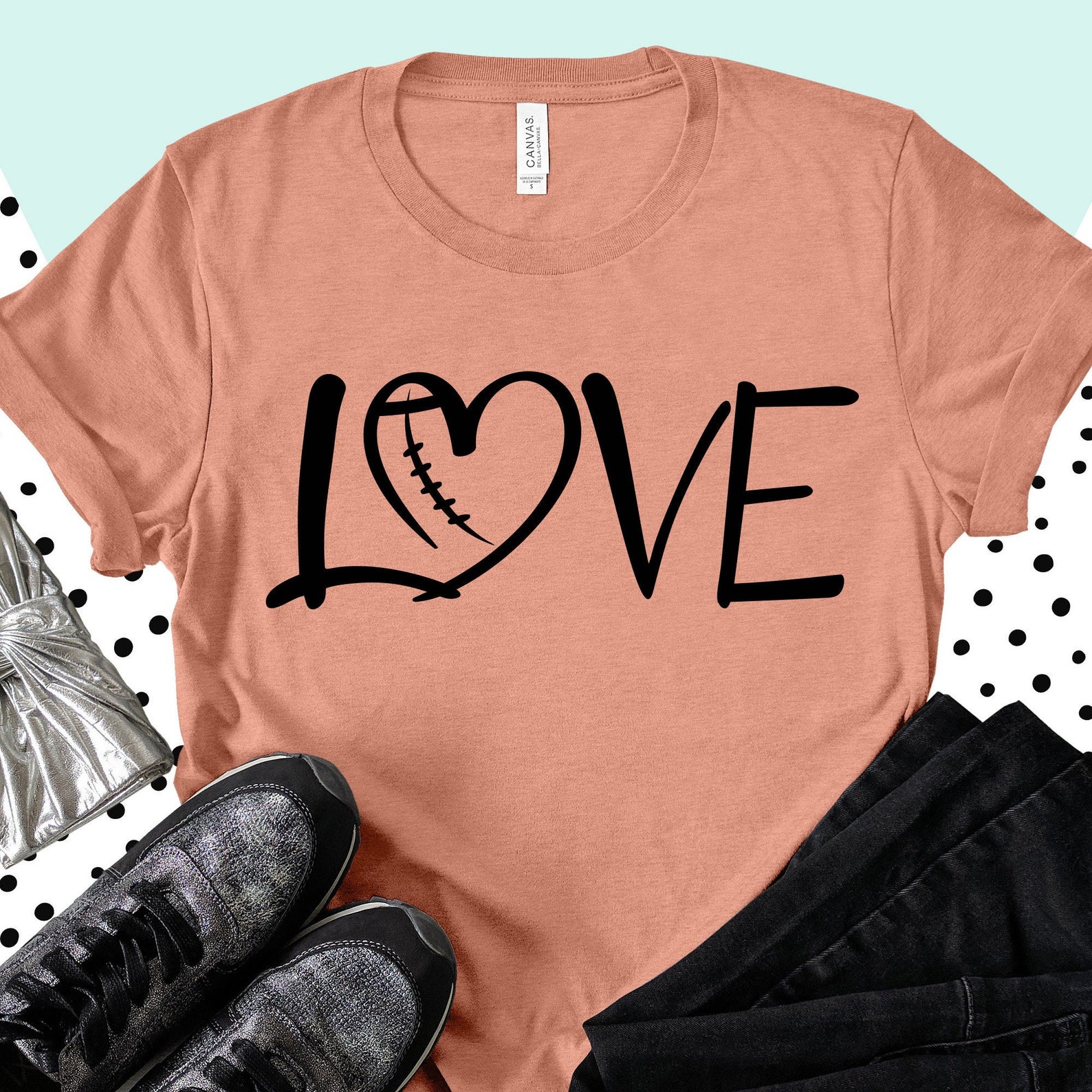 Football Love Svg Files Football Love Shirt Svg Football | Etsy