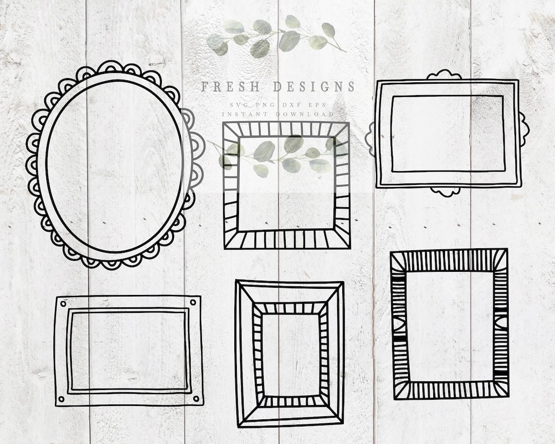DOODLE FRAMES SVG, Shapes Svg, Square and Rectangle Doodle Frames ...