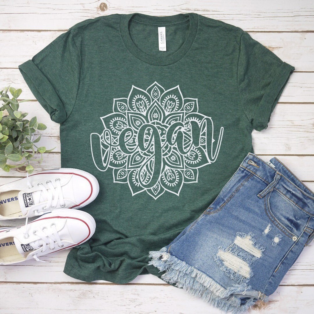 Vegan Shirt Svg, Vegetarian Svg, Vegan Png, Mandala Svg, Plant Based ...