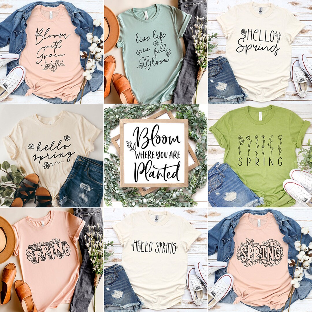 Spring Tee Shirt Designs: Floral SVG Bundle (digital Download) - Etsy