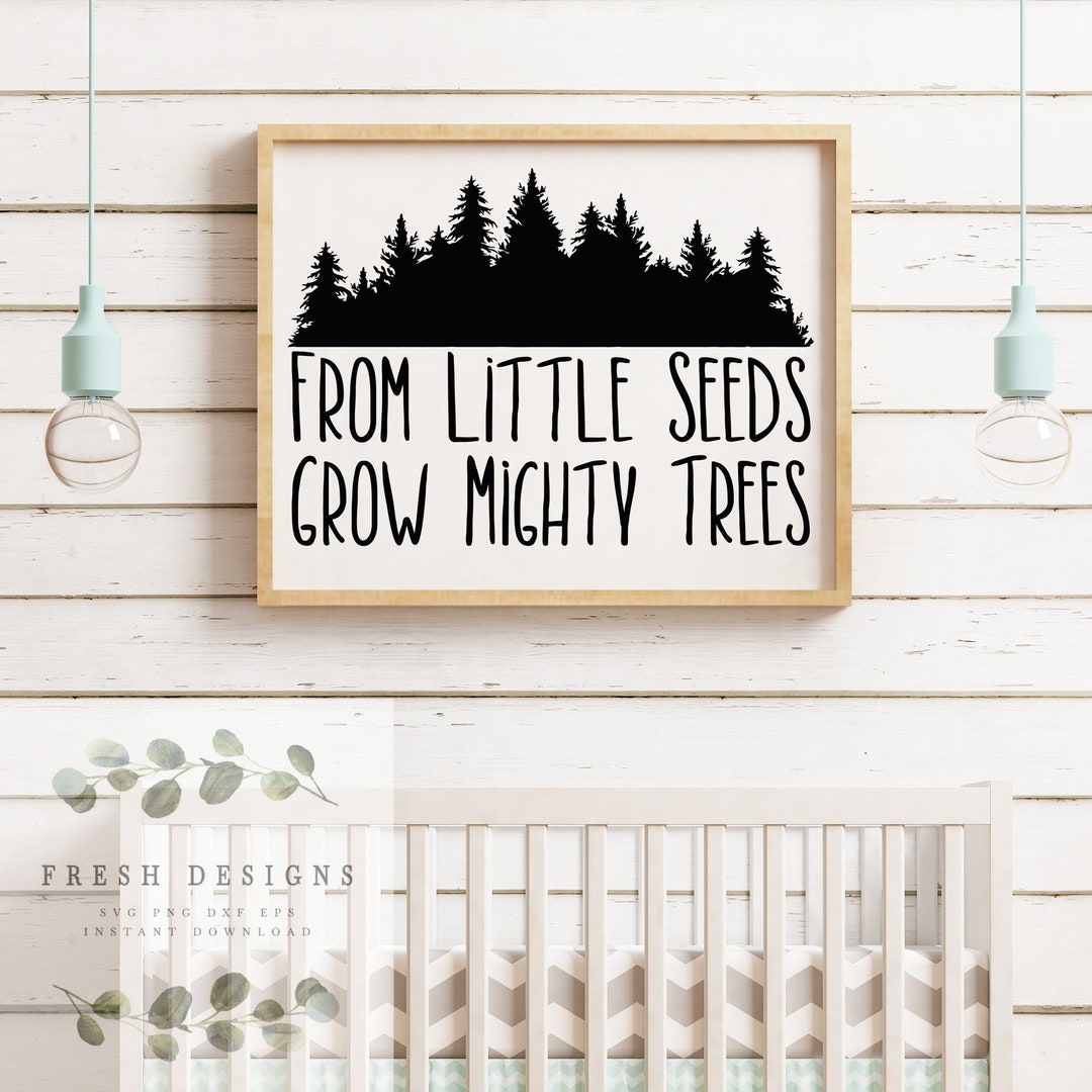 From Little Seeds Grow Mighty Trees Svg Files for Cricut, Nursery Svg ...