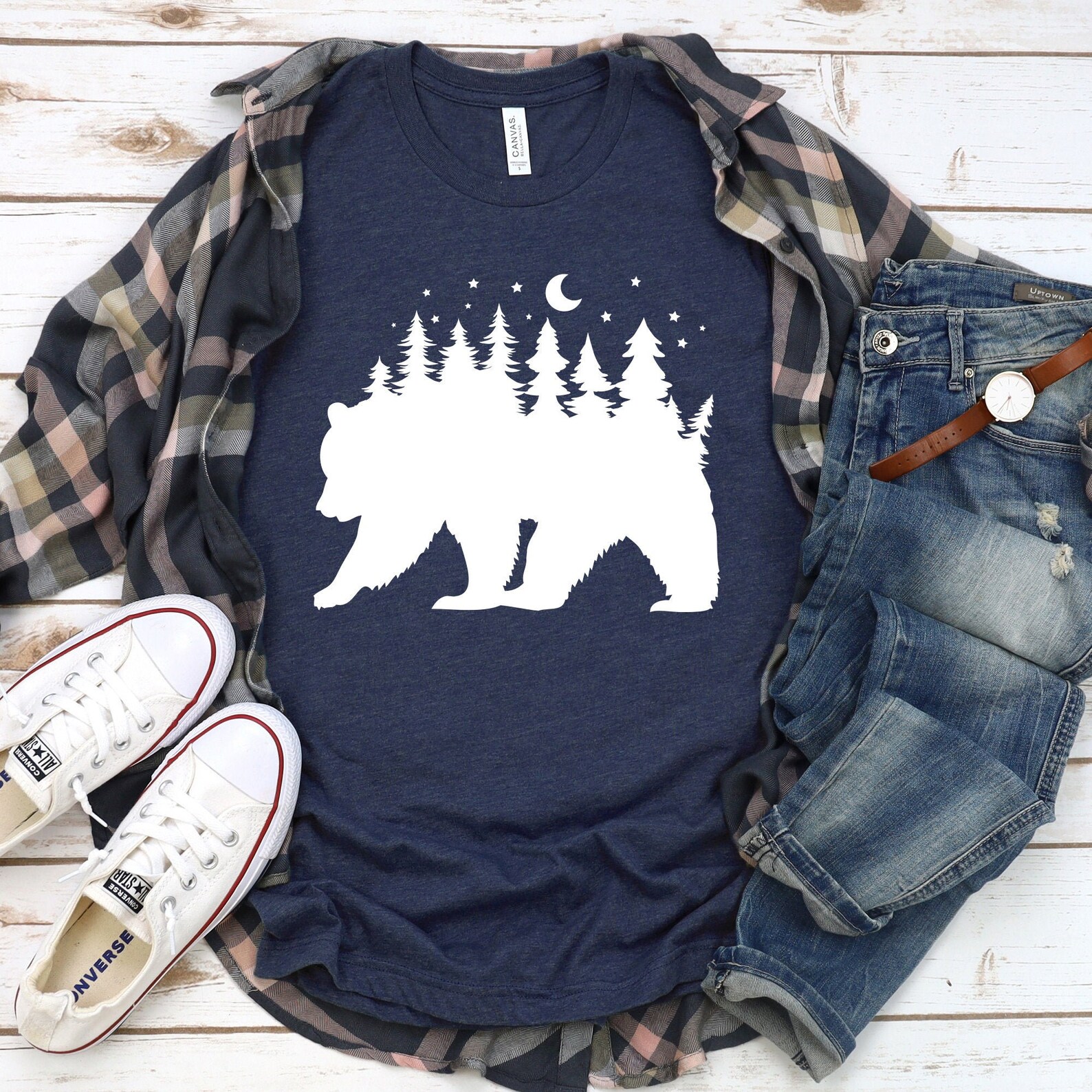 Bear Silhouette Svg Cut File for Cricut Bear Pine Tree Forest - Etsy