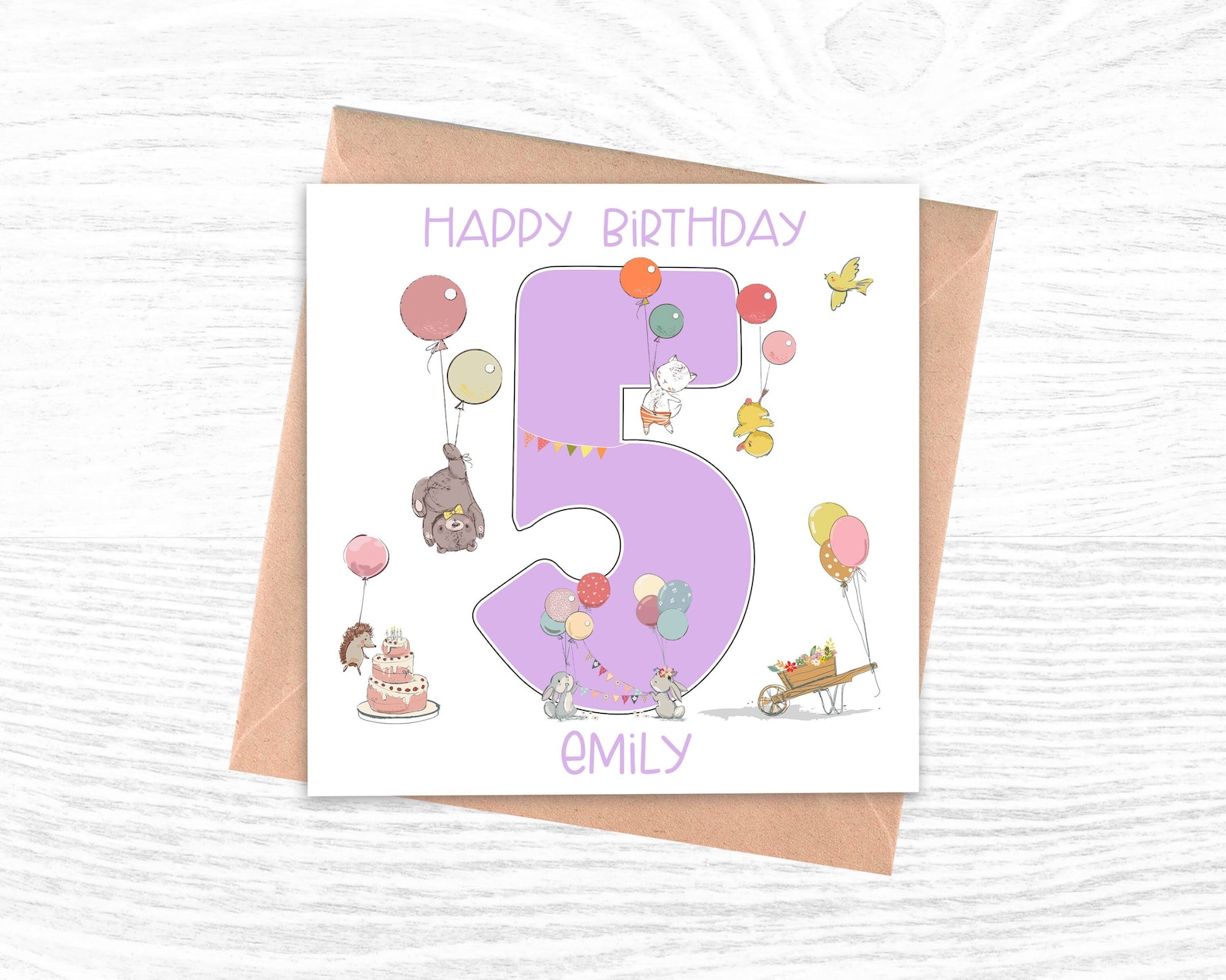 Personalised 5th Birthday Card for Girl | 5th Birthday Card - Etsy UK