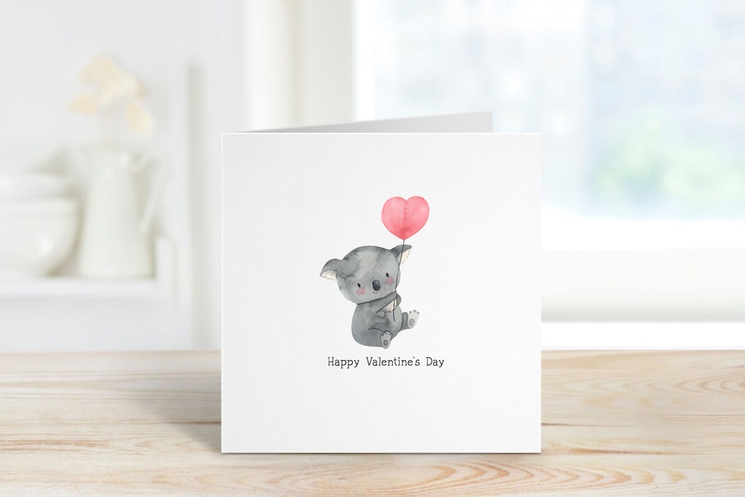 Koala Valentine's Day Card for Him or Her - Etsy