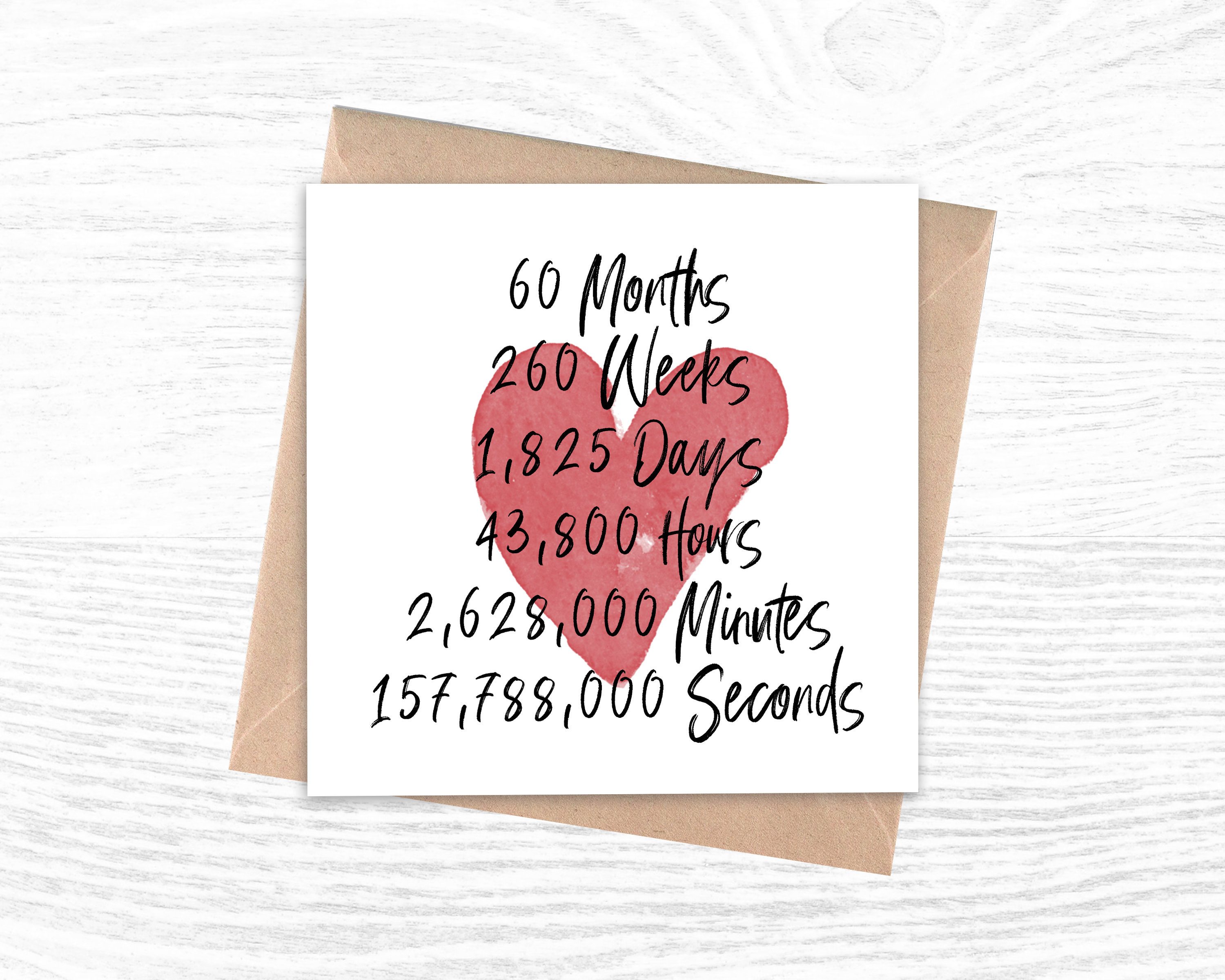 5 Month Anniversary Card