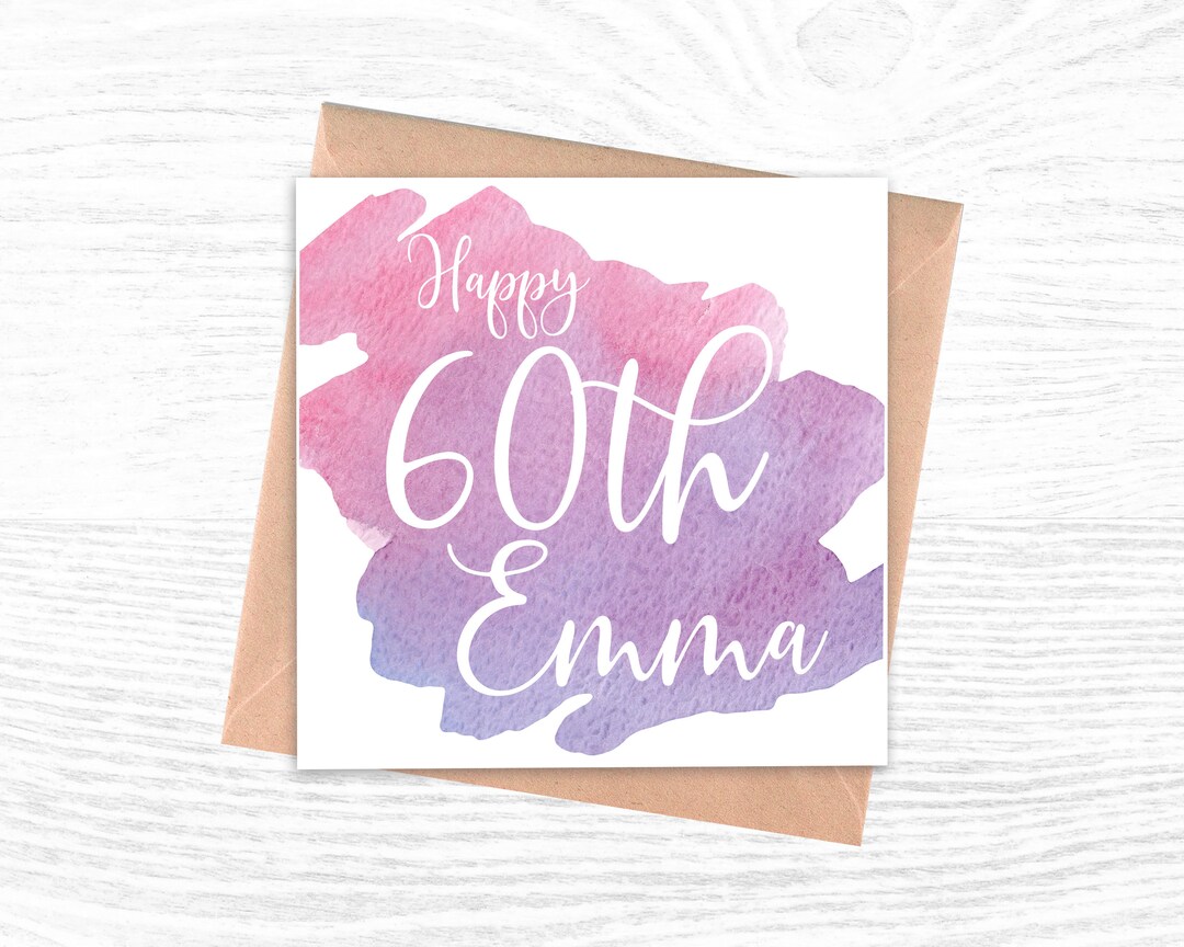 Personalised 60th Birthday Card for Her | Happy 60th | Personalise With ...