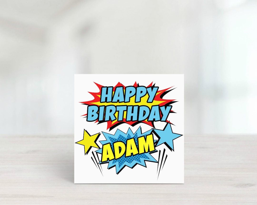 Super Hero Birthday Card for Boy or Girl | Comic Book Birthday Card ...