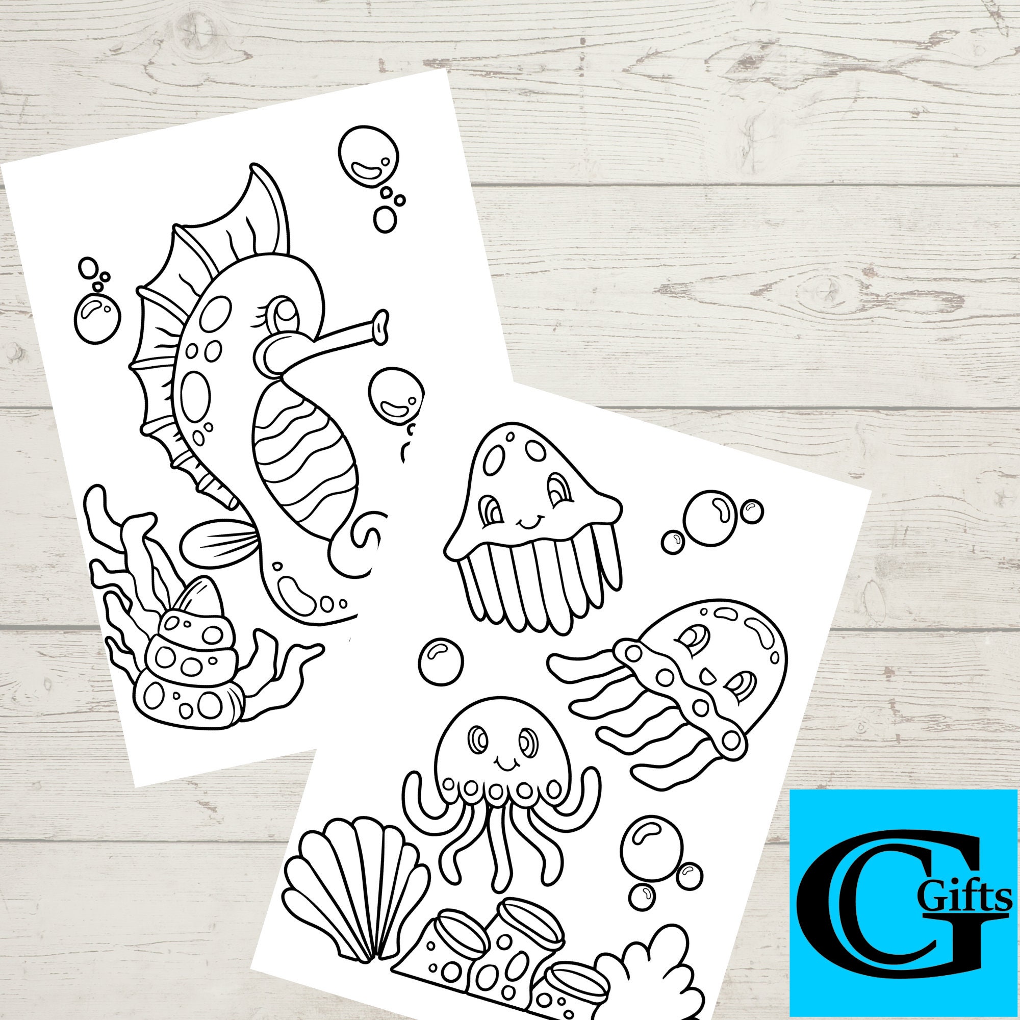 Under the Sea Coloring Pages Sea Life Coloring Ocean - Etsy