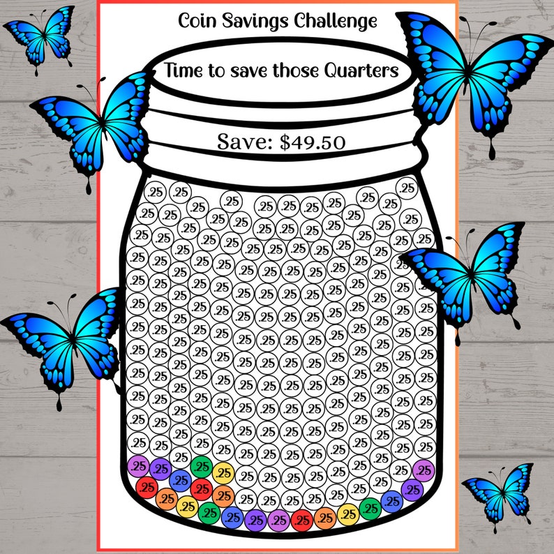 Printable Spare Change Savings Tracker, Pennies, Nickels, Dimes ...