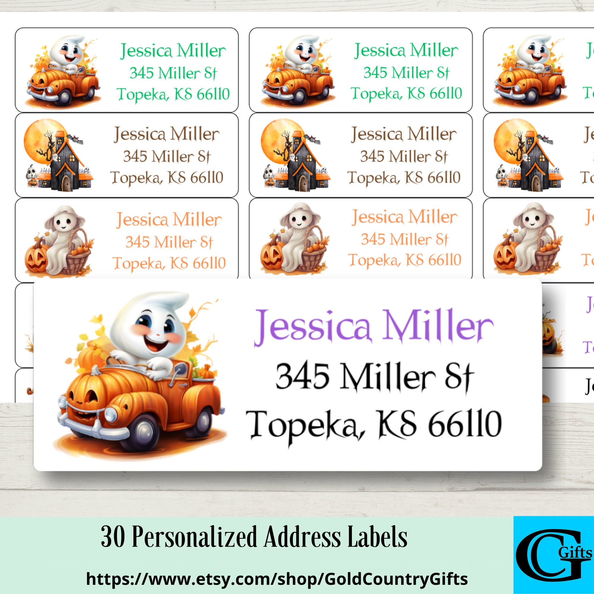 Cute Halloween Return Address Labels, Custom Address Labels ...