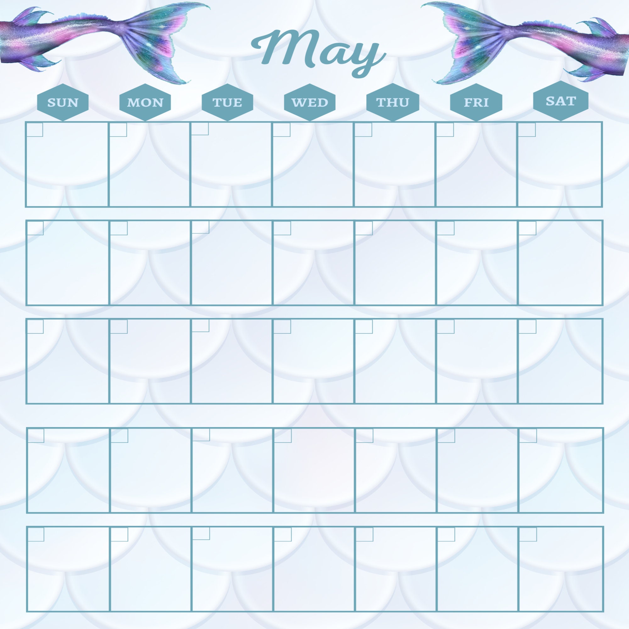 Mermaid Digital Planner Planners for Girls Mermaid - Etsy