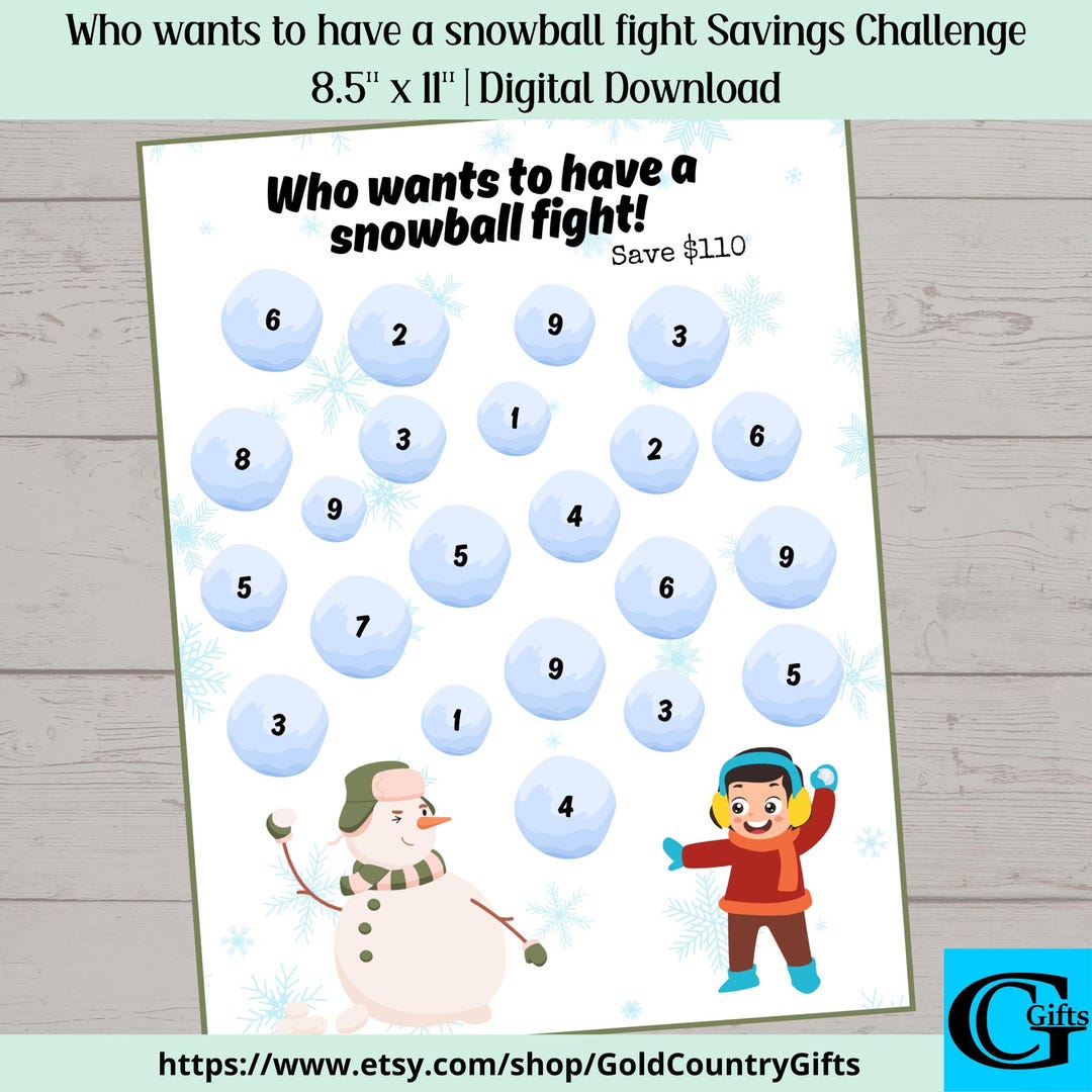 Who Wants to Have A Snowball Fight Savings Challenge, Money Savings ...