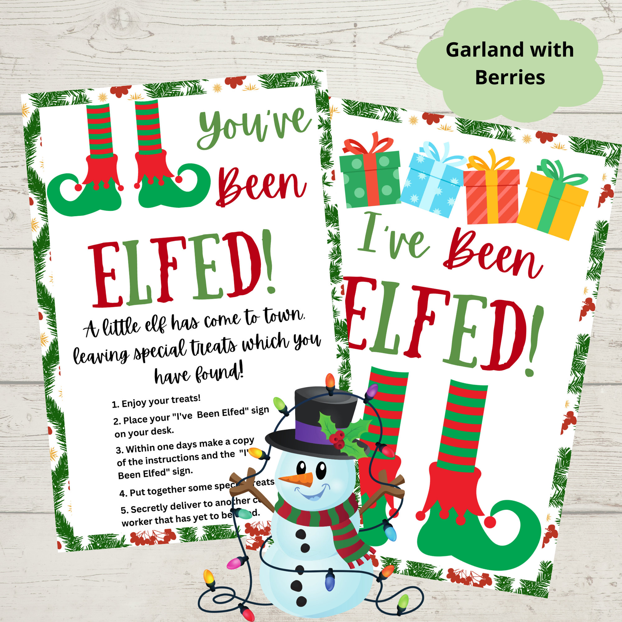 Youve Been Elfed Printable, Ive Been Elfed Coworker Game, Christmas ...