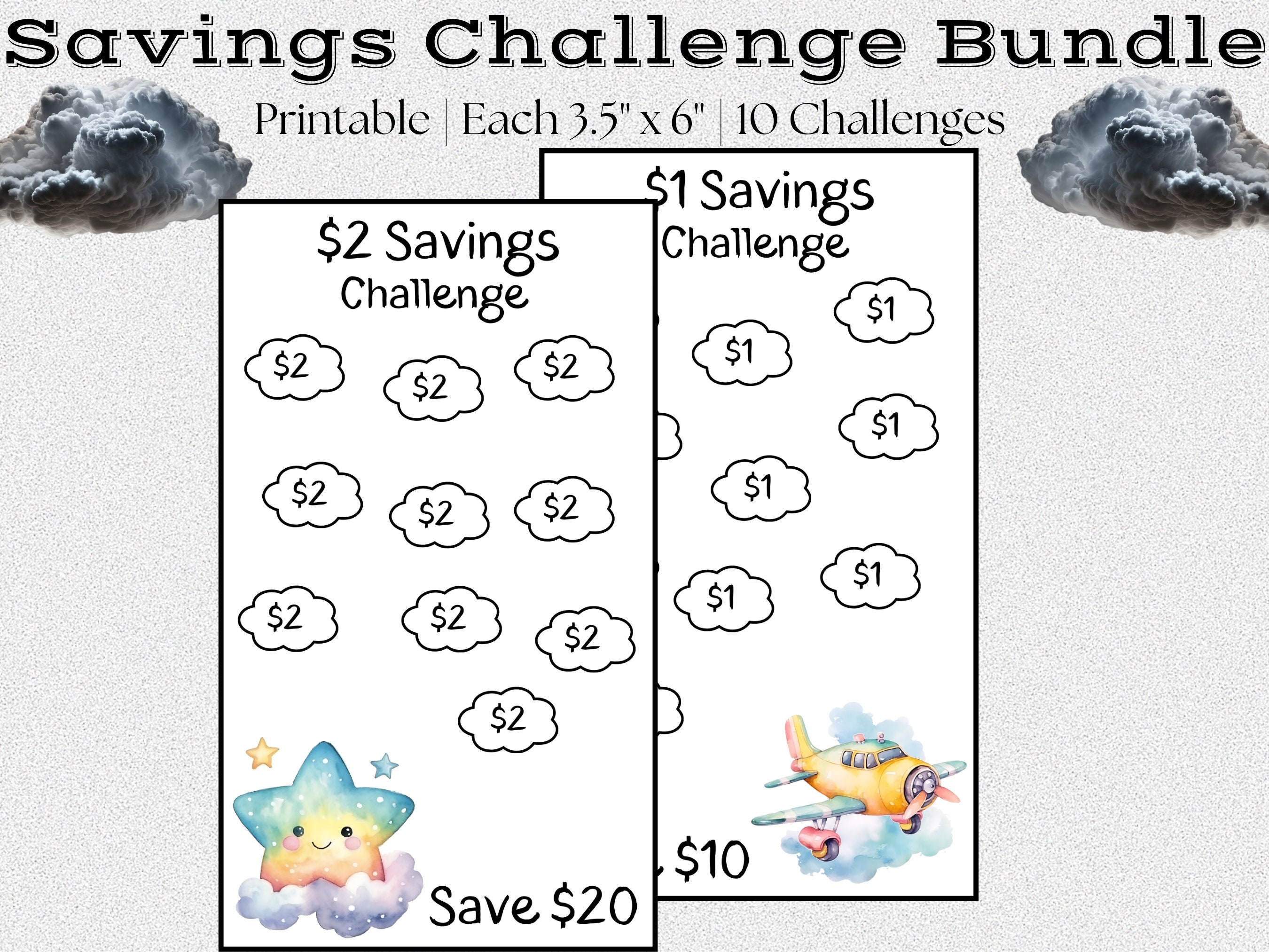Cute Outer Space Printable Savings Challenge for Kids, Monthly Savings ...