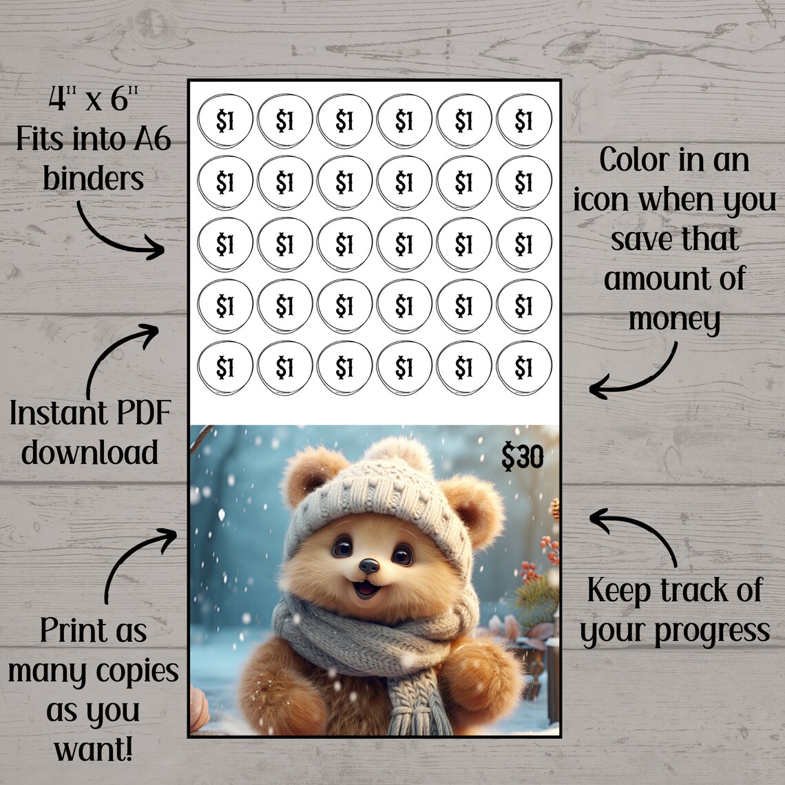 Savings Challenge Printable, A6 Mini Savings Challenge Printable ...
