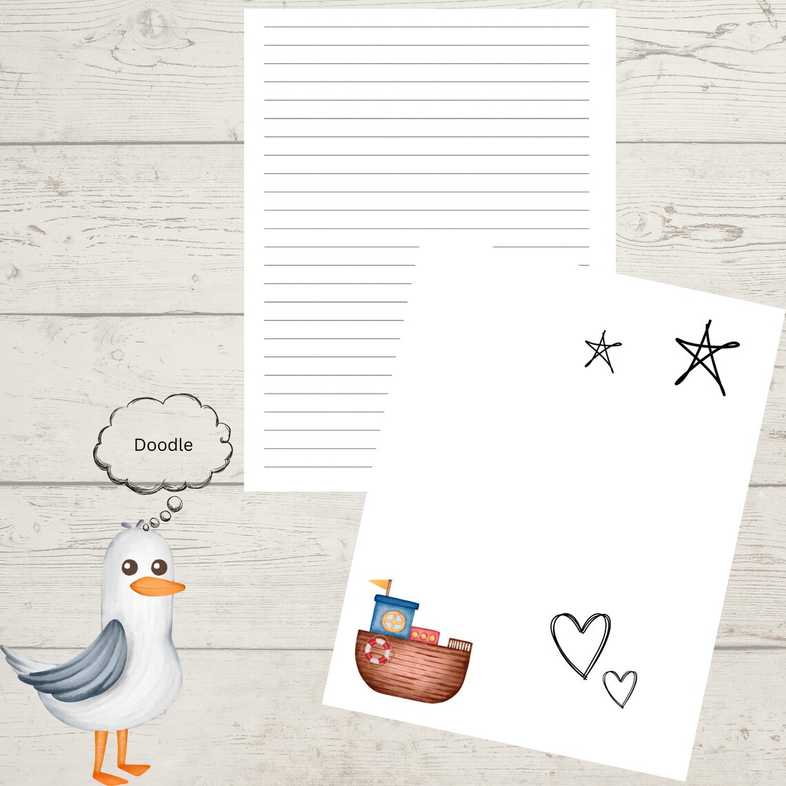 Nautical Stationery, Printable Nautical Stationery, Nautical Notepaper ...