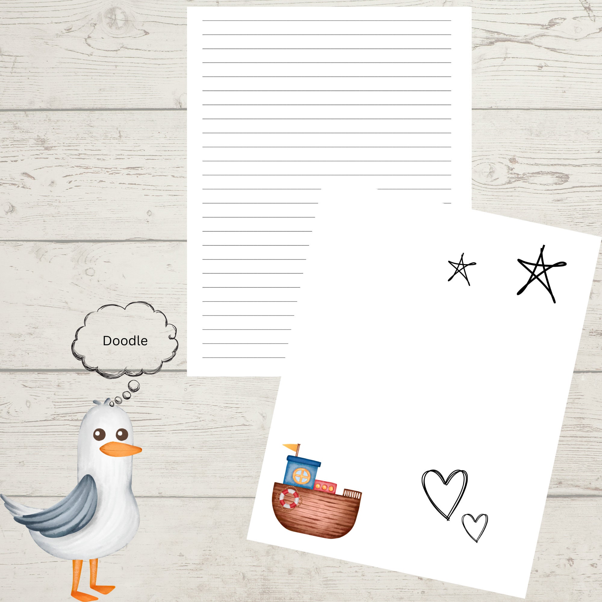 Nautical Stationery, Printable Nautical Stationery, Nautical Notepaper ...