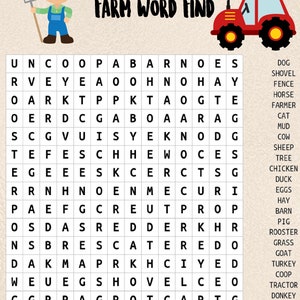 Printable Farm Activity Sheets - Word Search - Maze - I Spy - Birthday ...