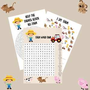 Printable Farm Activity Sheets - Word Search - Maze - I Spy - Birthday ...
