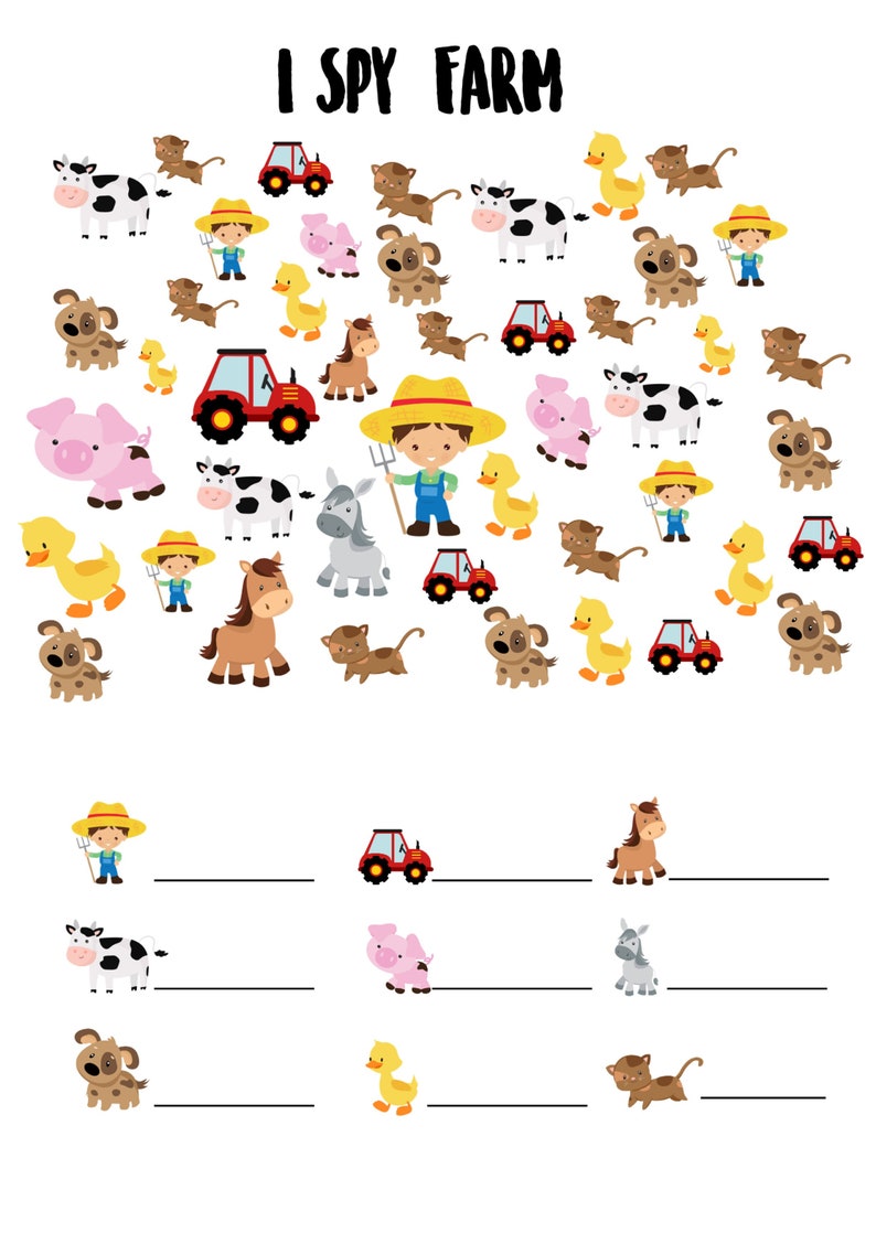 Printable Farm Activity Sheets - Word Search - Maze - I Spy - Birthday ...