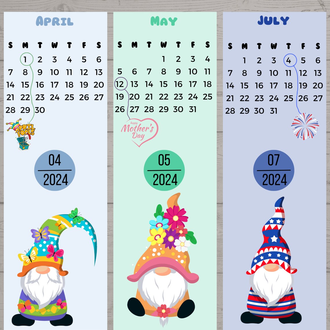 Digital 2024 Mini Desk Calendars, Instant Download, Printable, Dog in a ...