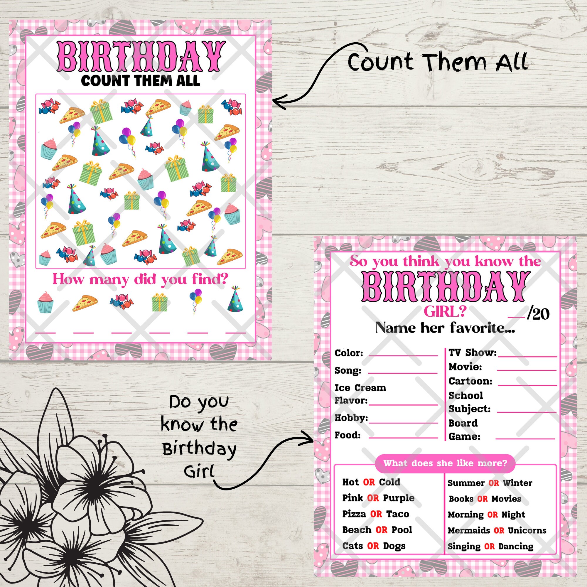 Birthday Party Games for Girl, Birthday Party Game Bundle, Birthday ...
